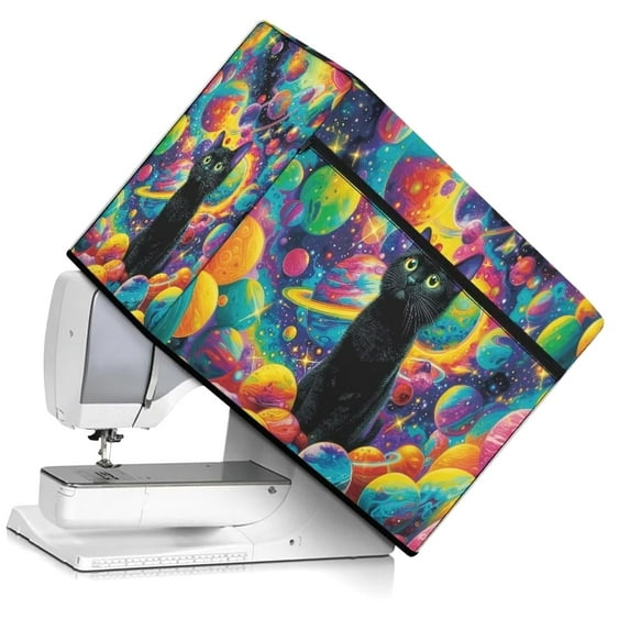 HYKE Sewing Machine Dust Cover with Storage Pocket Handle Outer Sewing ...