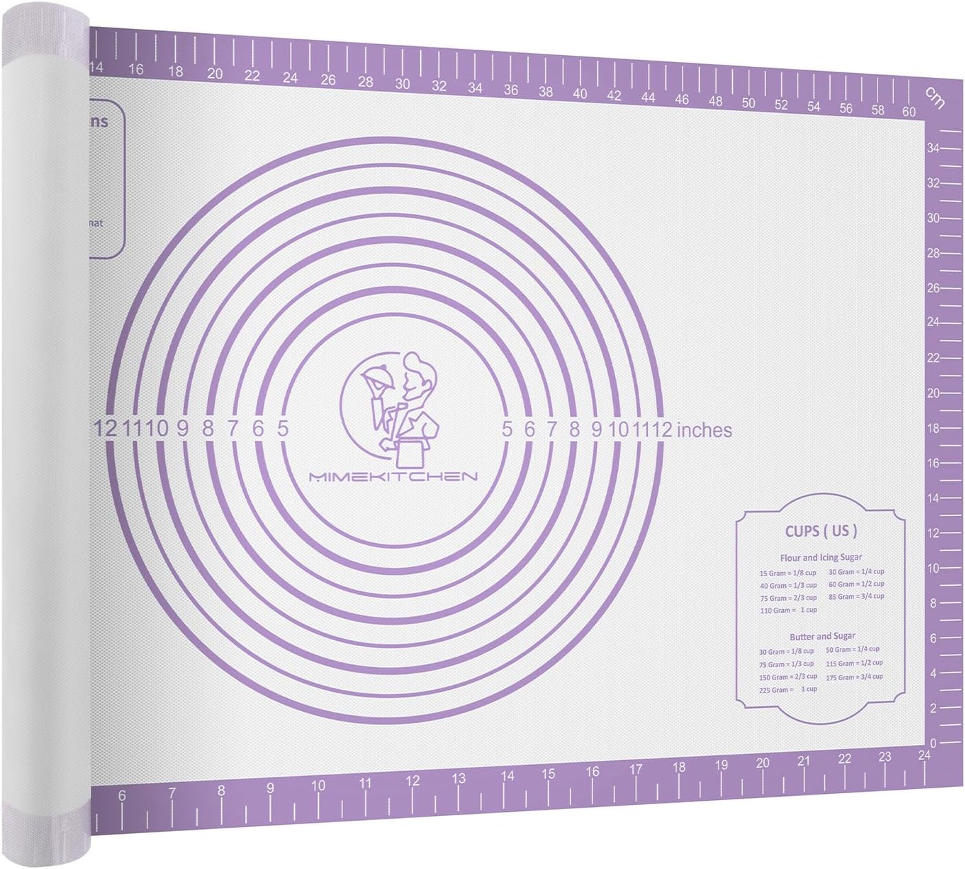 HYKE Silicone Ba Mat, Extra Large Non Stick Pastry Mat Sheet for Dough ...