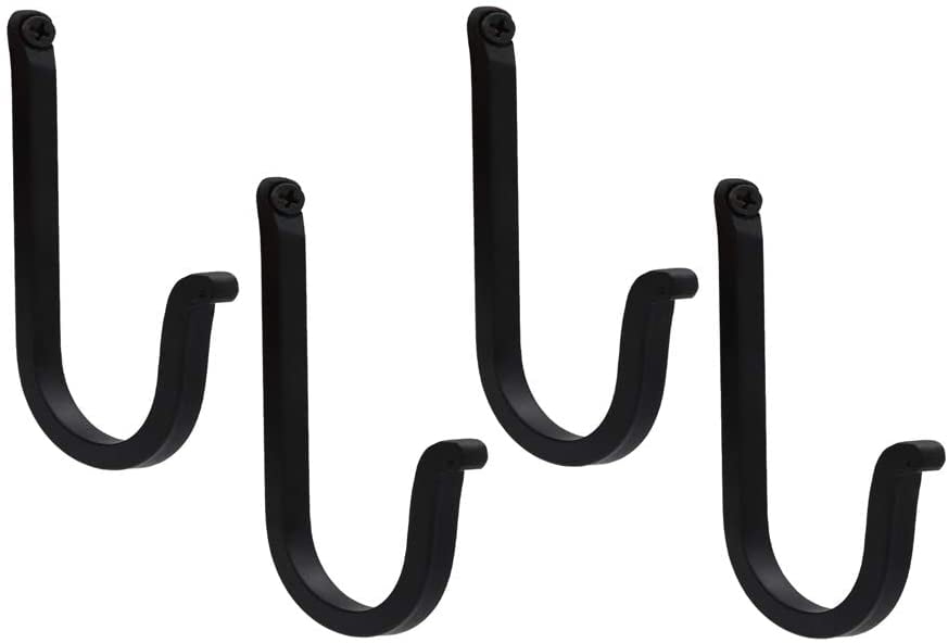 HYKE Single ng Wrought Iron Hooks, Vintage Hand Forged Iron Curved ...