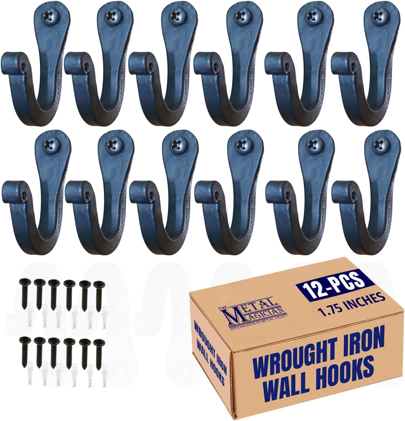 HYKE Single ng Wrought Iron Hooks, Vintage Hand Forged Iron ook Set ...