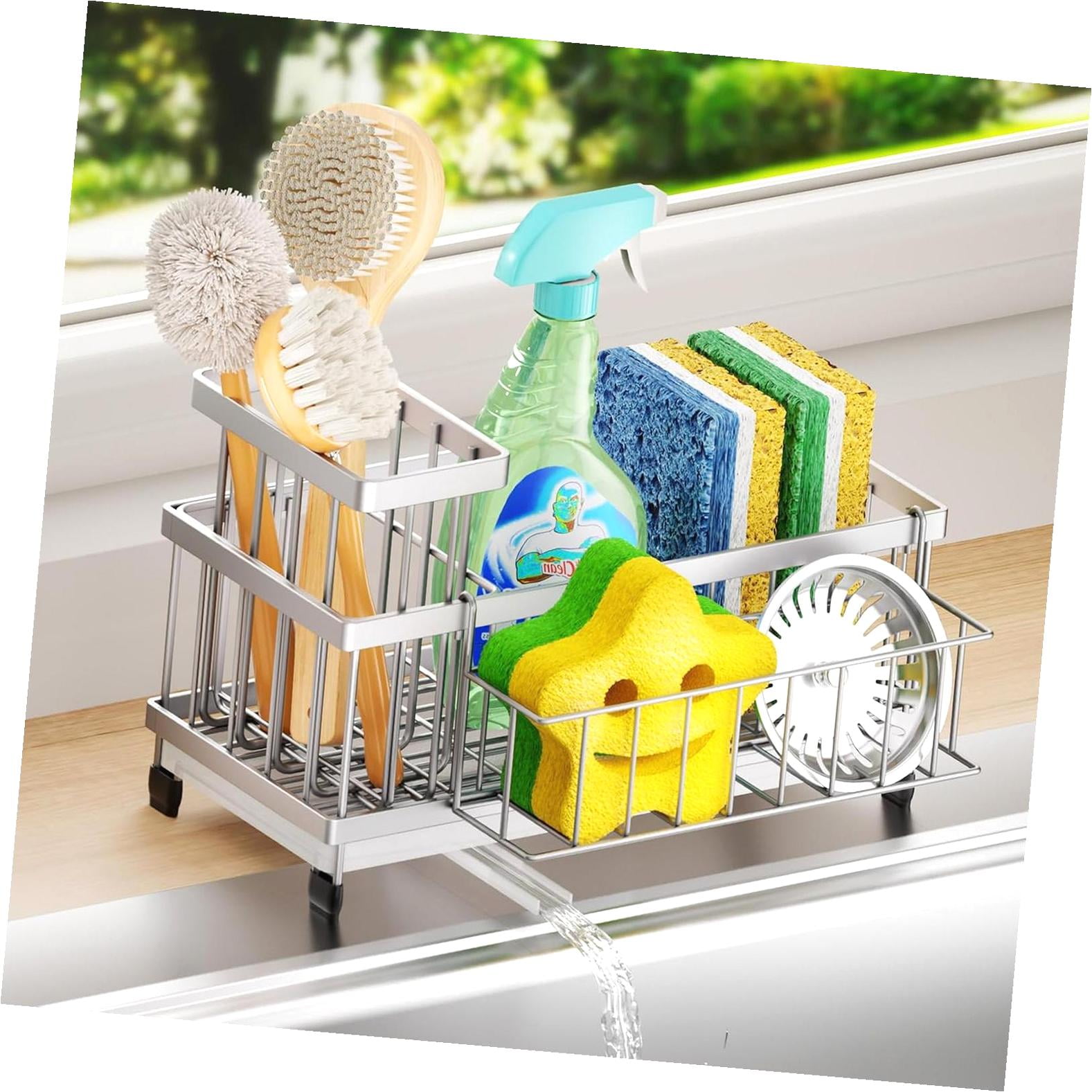 HYKE Sink Caddy Sponge Holder - Large Sponge Holder for Kitchen Sink ...