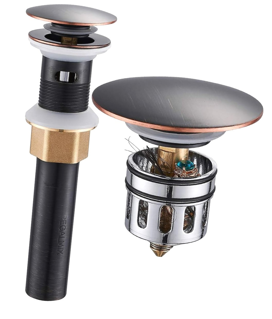 HYKE Sink Drain,Bathroom -Drain with Detachable Basket Stopper ...