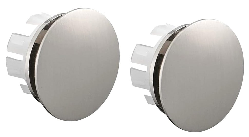 HYKE Sink Overflow 2 Pack Brushed Nickel Bathroom Vanity Sink Overflow ...