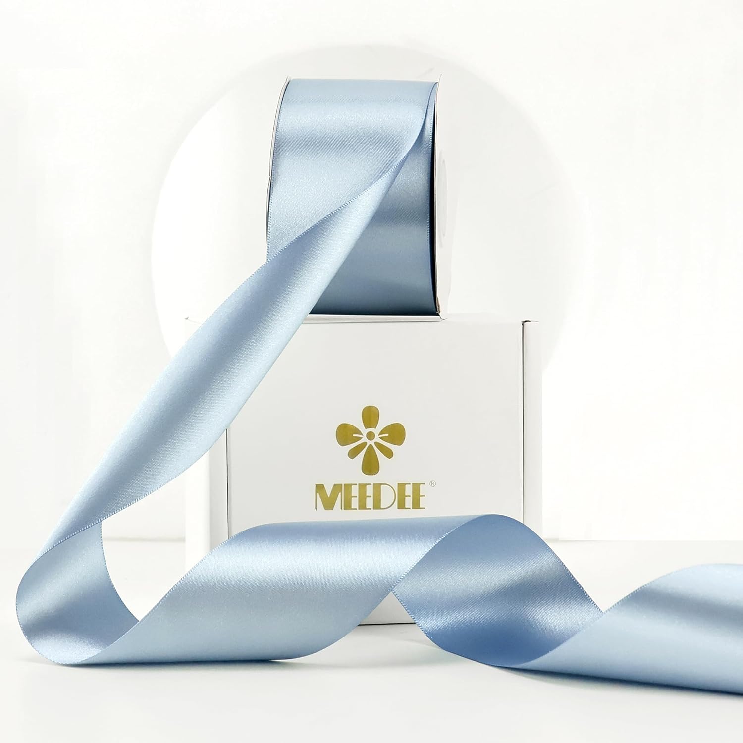 HYKE Slate Blue Satin Ribbon 2 inch Slate Double Faced Satin Ribbon ...