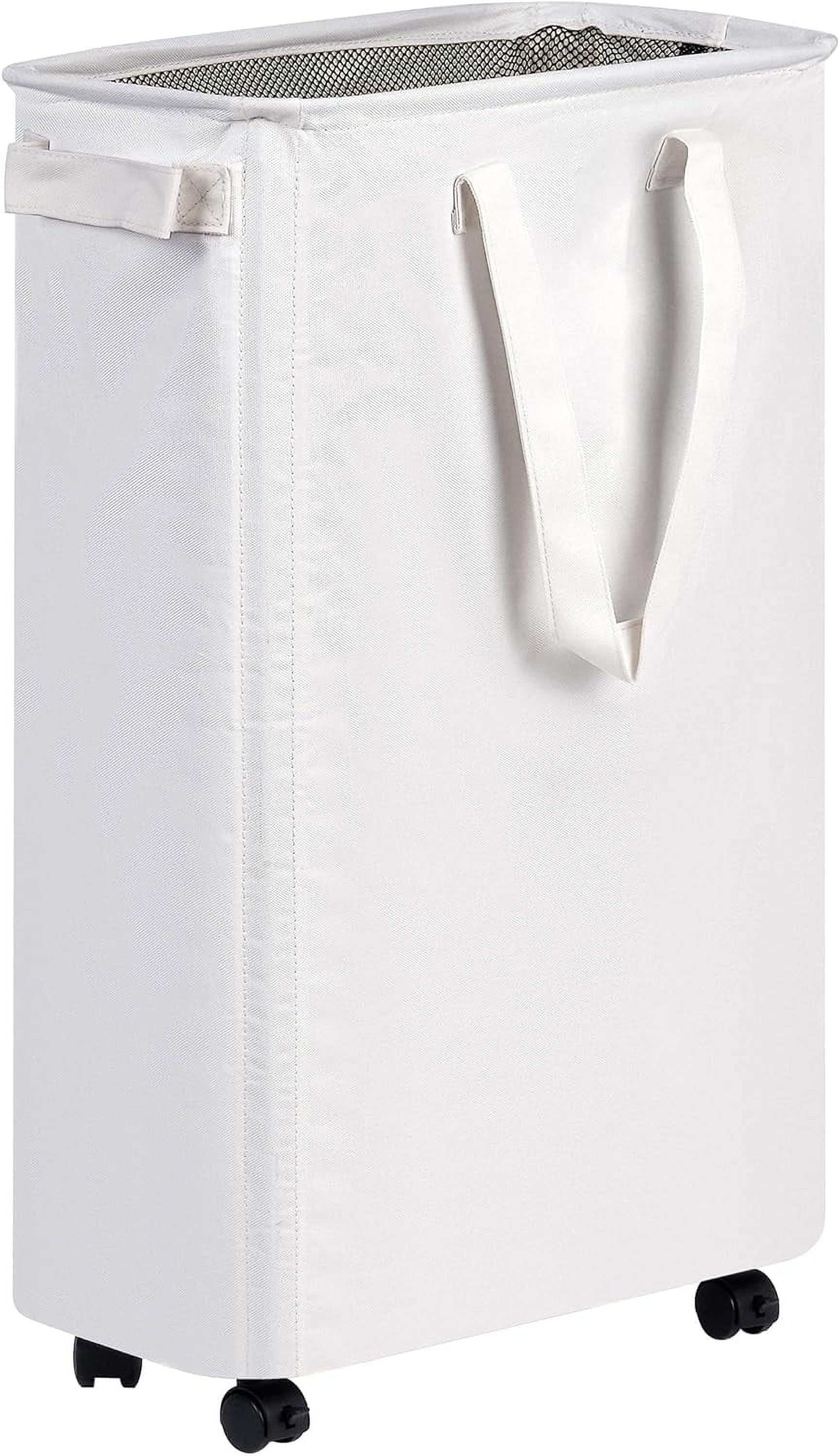 HYKE Slim Laundry Hamper with Wheels, Rolling Laundry Basket for ...