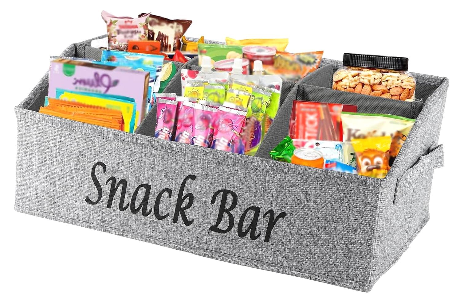 HYKE Snack Organizer for Countertop, Trapezoid Fabric Snack Bin Holder ...