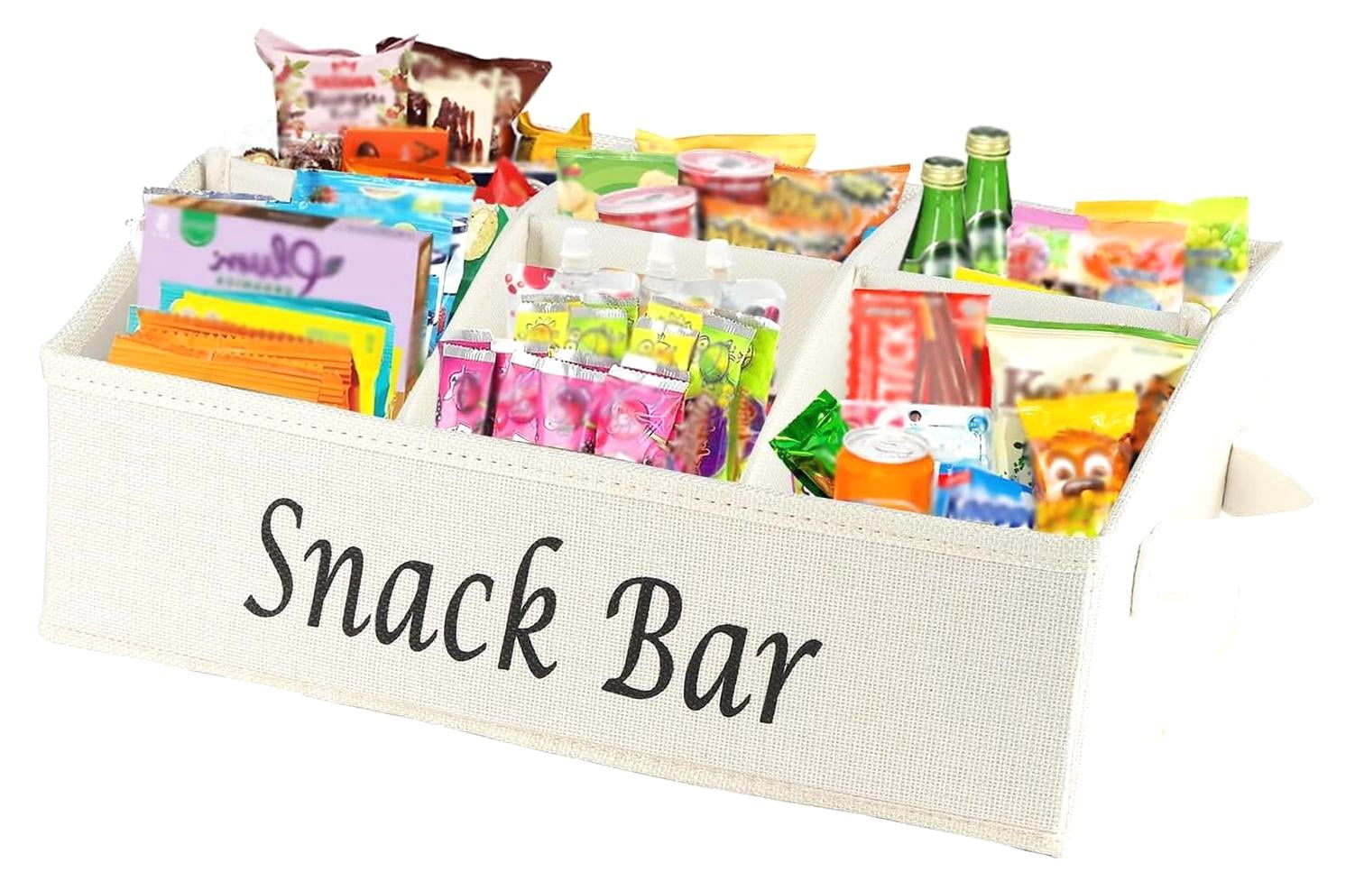 HYKE Snack Organizer for Countertop, Trapezoid Fabric Snack Bin with ...