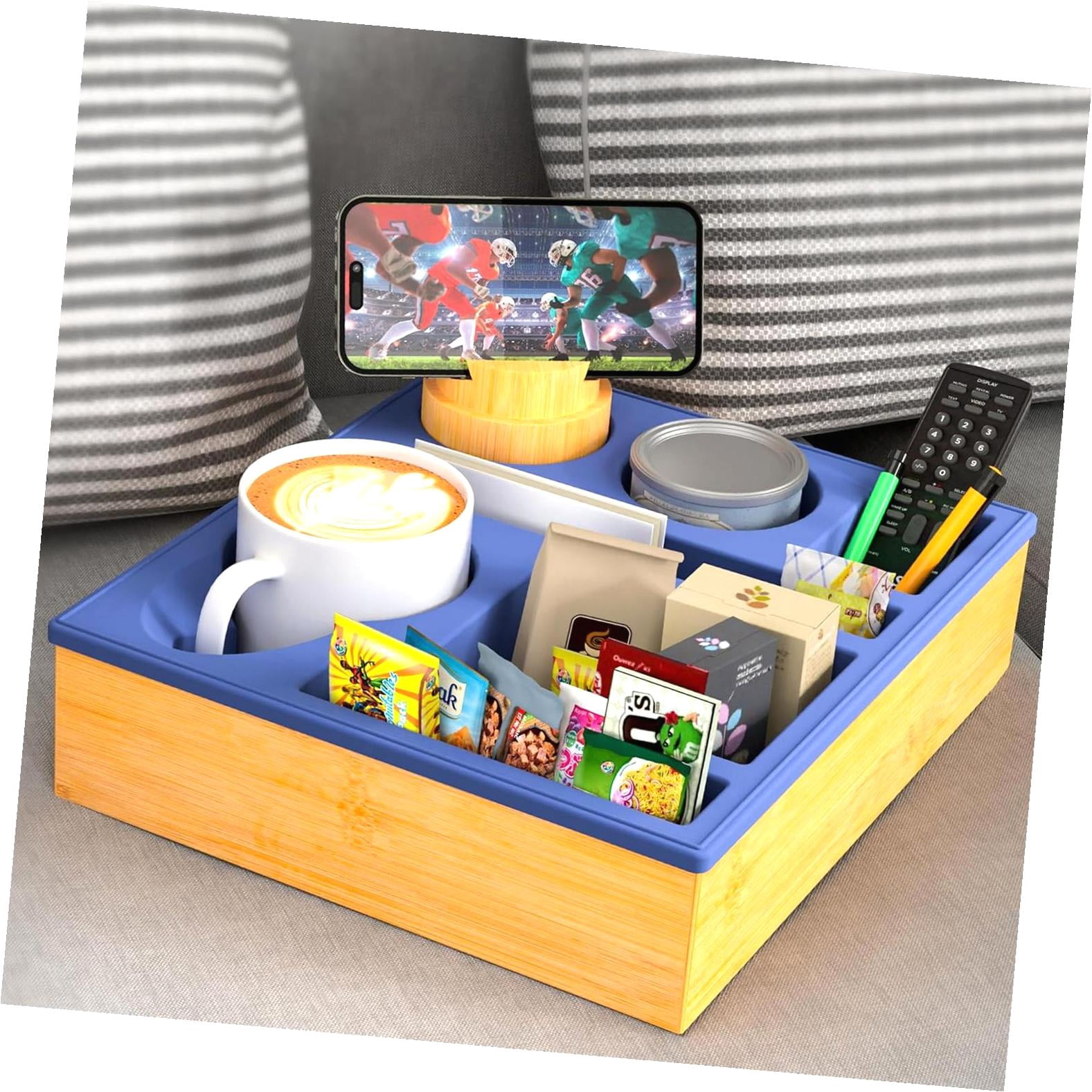 HYKE Sofa Drink Holder Tray - Silicone Couch Caddy with Beverage Holder ...