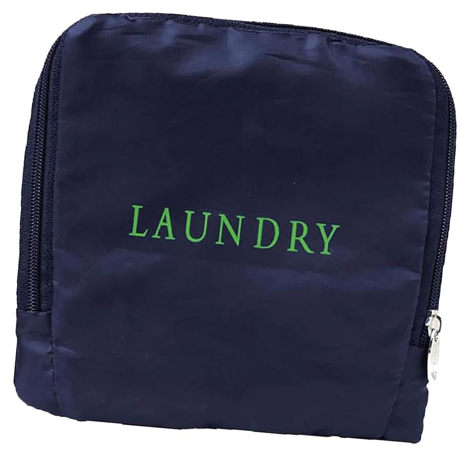 HYKE Soft Travel Laundry Bag with Zipper and Drawstring, Navy Blue ...