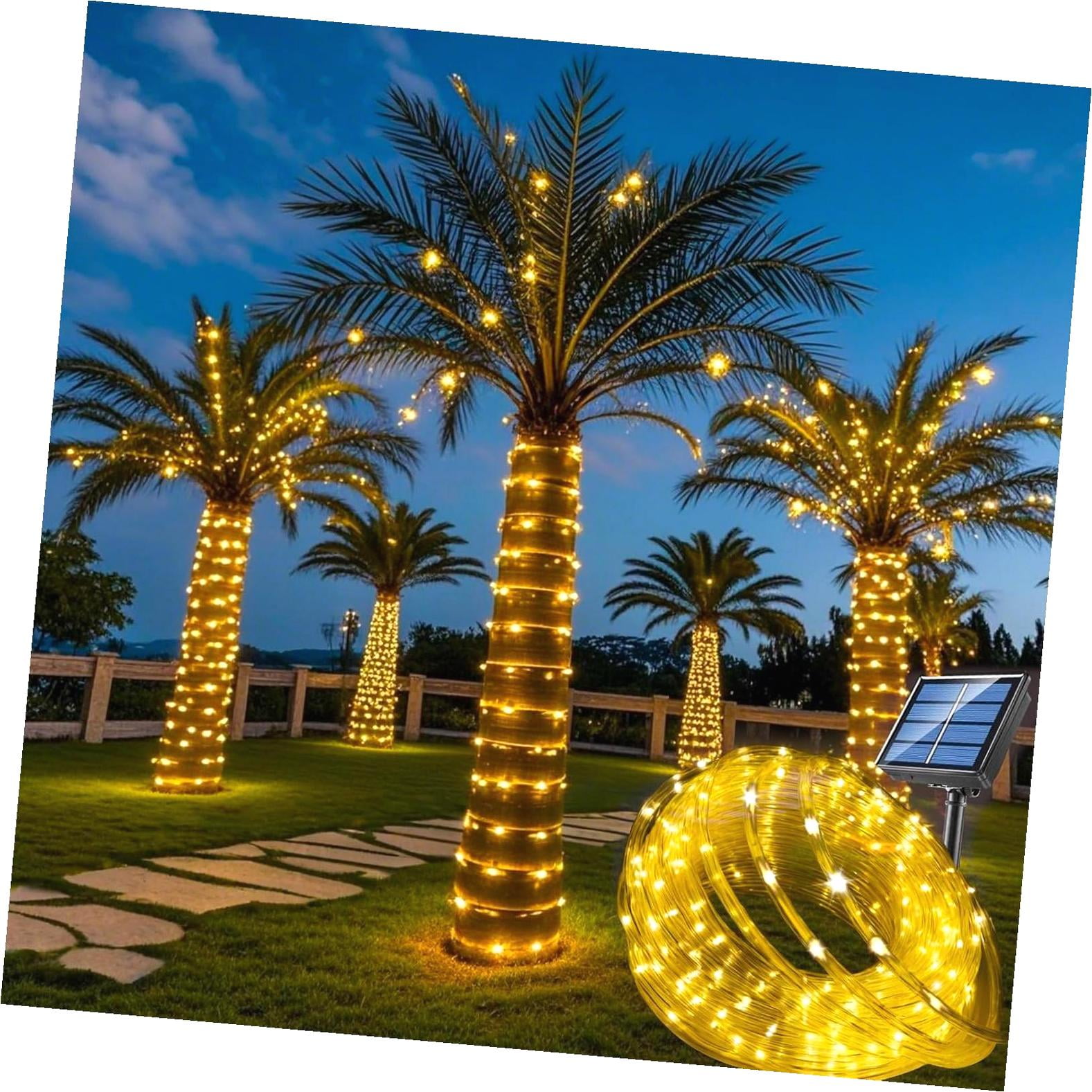 HYKE Solar Rope Light 33FT 100LED IP65 Copper Fairy String Tube Lights ...