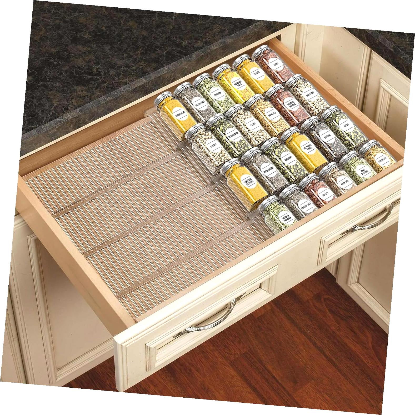 HYKE Spice Drawer Organizer, Spice Rack Drawer for Kitchen, 4 Tier ...