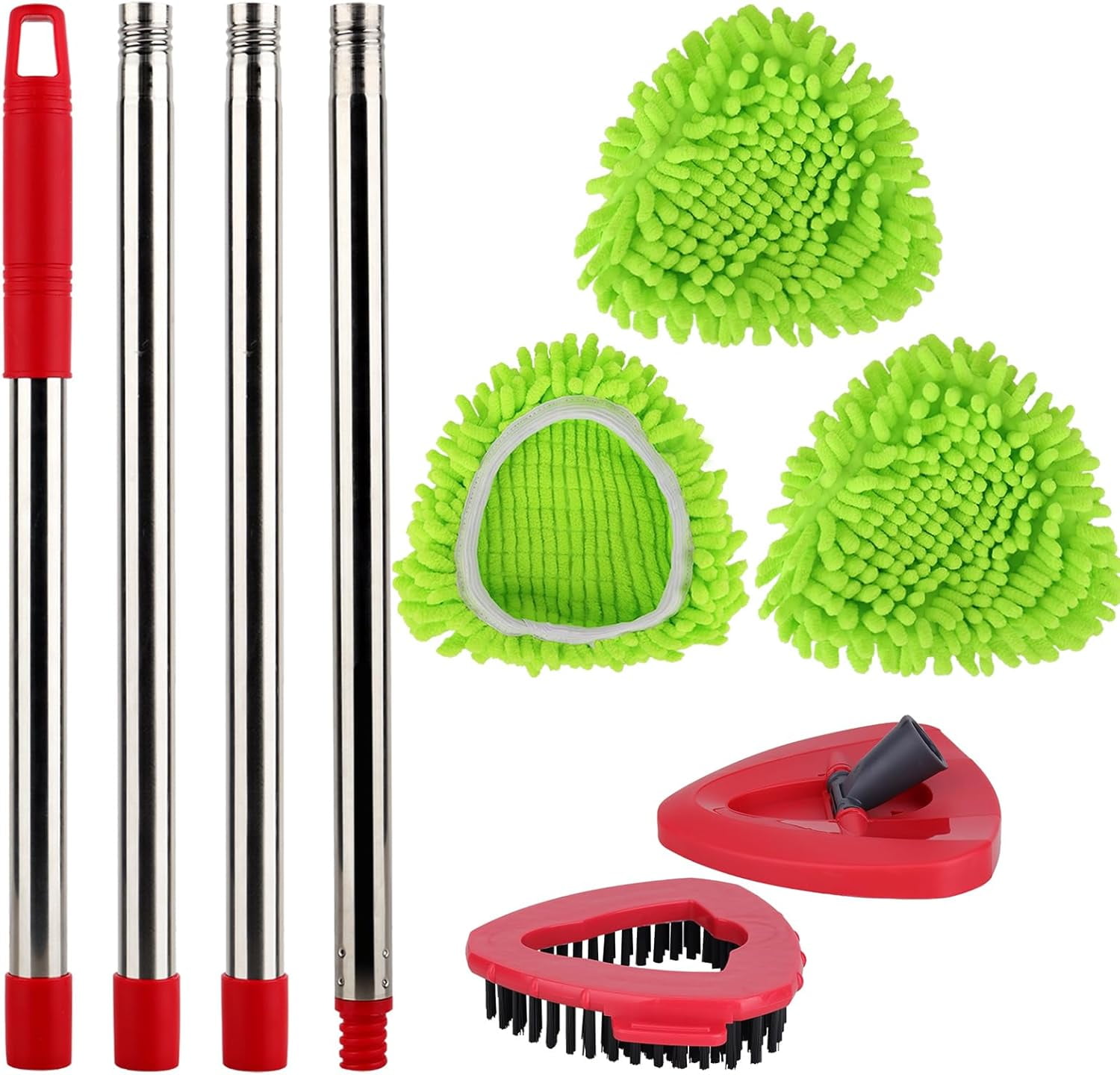 HYKE Spin Mop Head Handle Base: Chenille&ber Head Set Compatible with RinseClean 1-Tank Spin ...