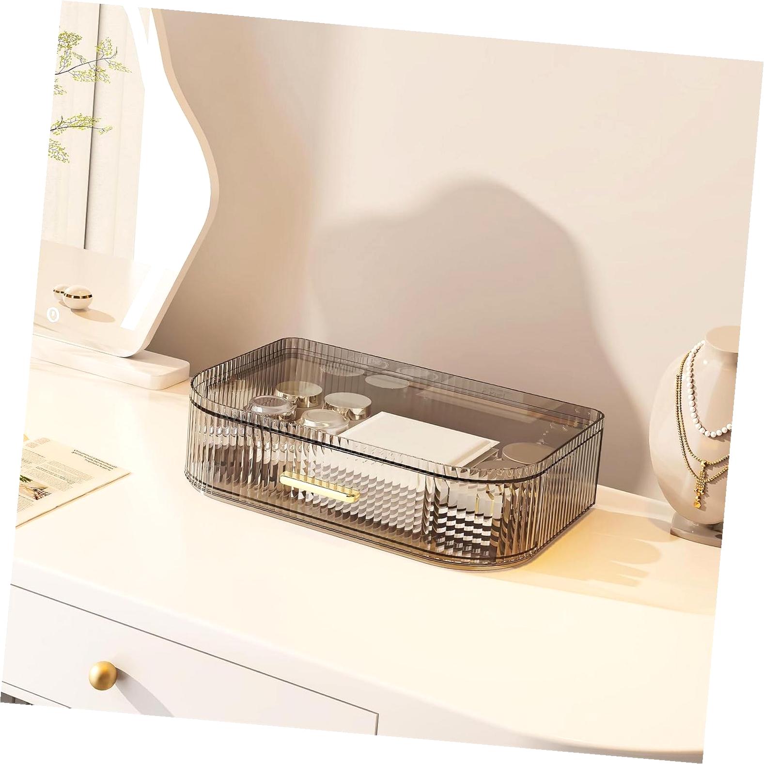 HYKE Stackable Storage Drawers, Makeup Organizer with Rotating Makeup ...
