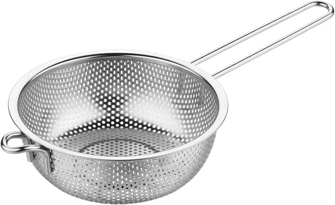 HYKE Stainless Steel B Colander with Handle Kitchen Strainer, Resting ...