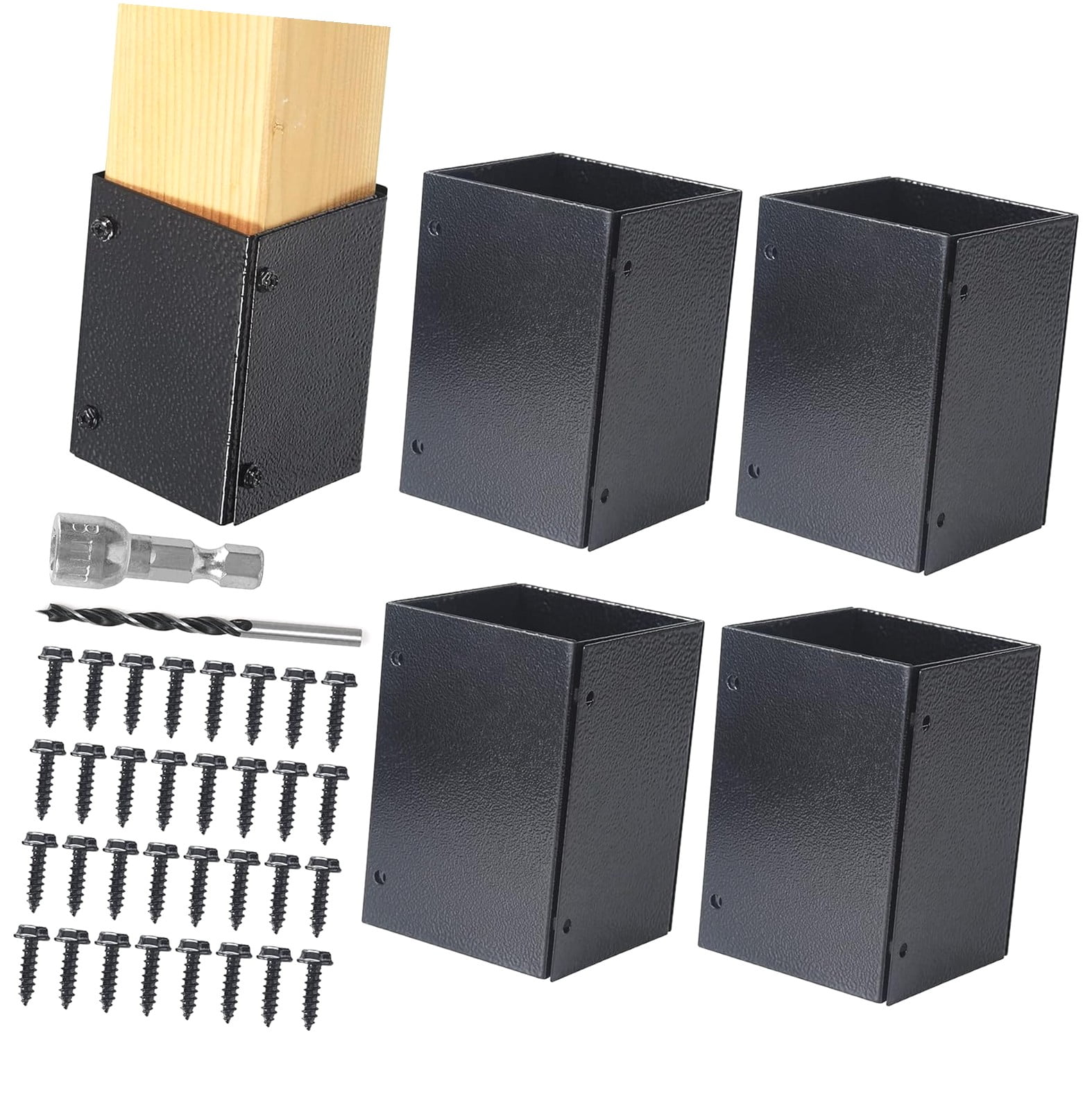 HYKE Steel Post Protector (3.3"-6") for Wooden Mailboxes and Fences ...