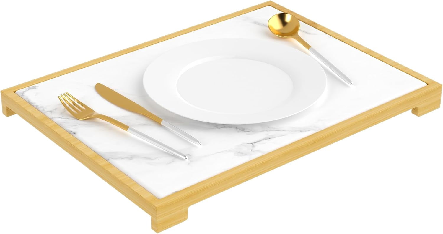 HYKE Stone Drying Mat for en Counter, Stone Dish Drying Mat with Bamboo ...