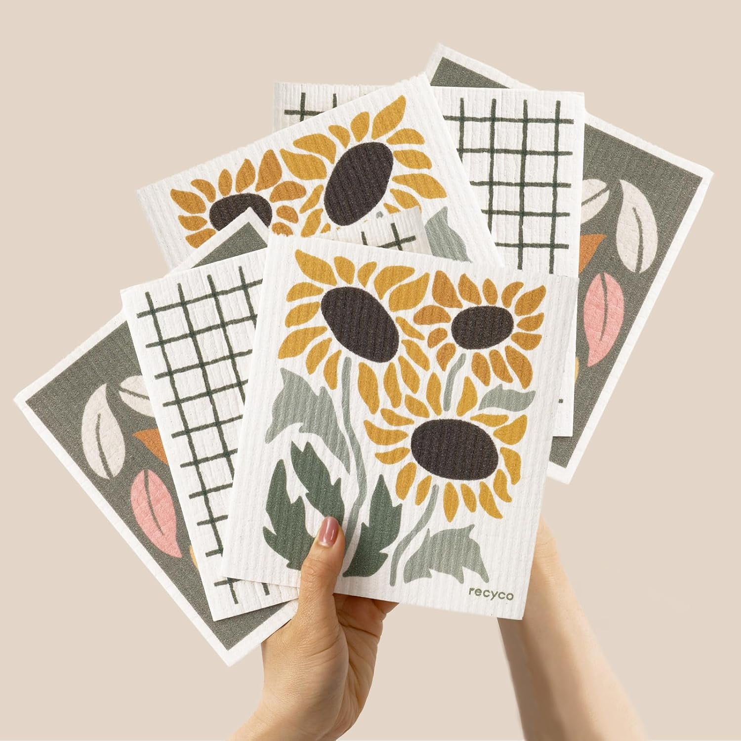 HYKE Swedish Dishcloths for en | 6 Pack Autumn Leaf Washable Dish Rags ...