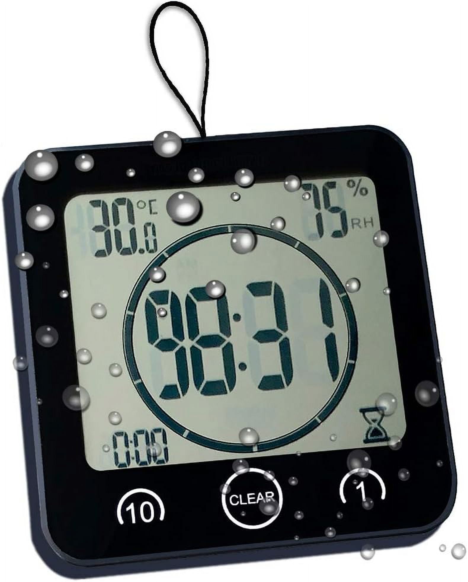 HYKE Timer Waterof for Shower, Water Resnt Bathroom Wall Clock with ...