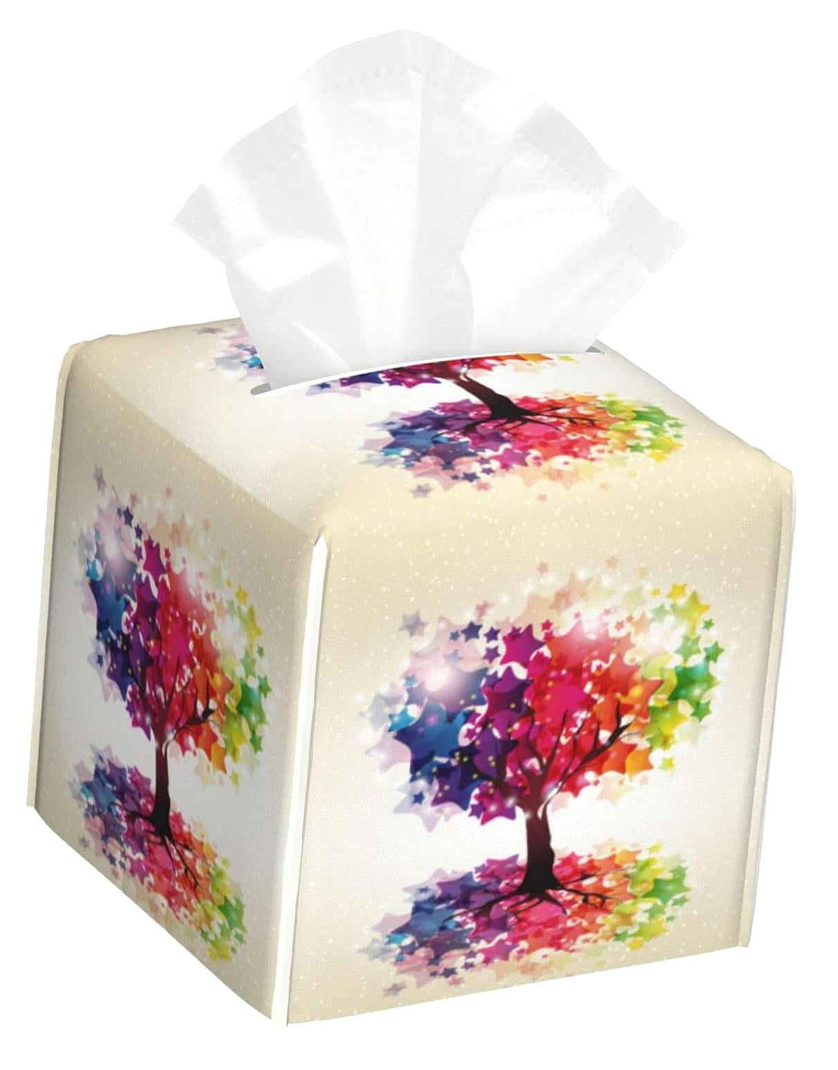 HYKE Tissue Box Cover,Cute Kitten Leather Tissue Box Holder Square ...