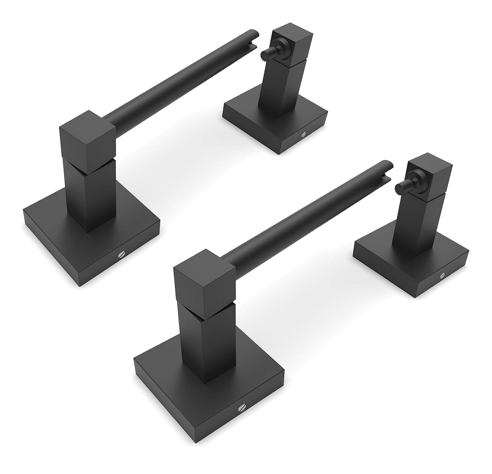 HYKE Toilet Paper Holder 2 Pack Matte Double Post Pivoting Square ...
