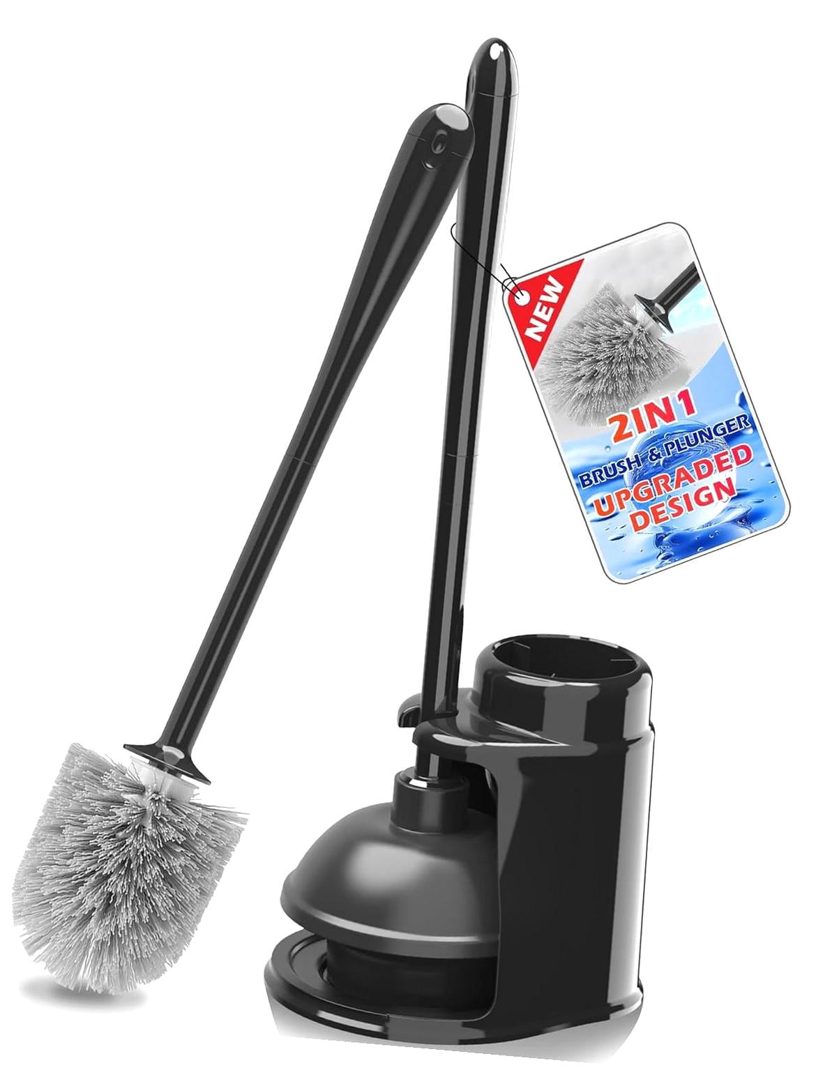 HYKE Toilet Plunger and Cleaning Set with Holder and Tweezers, Bathroom ...