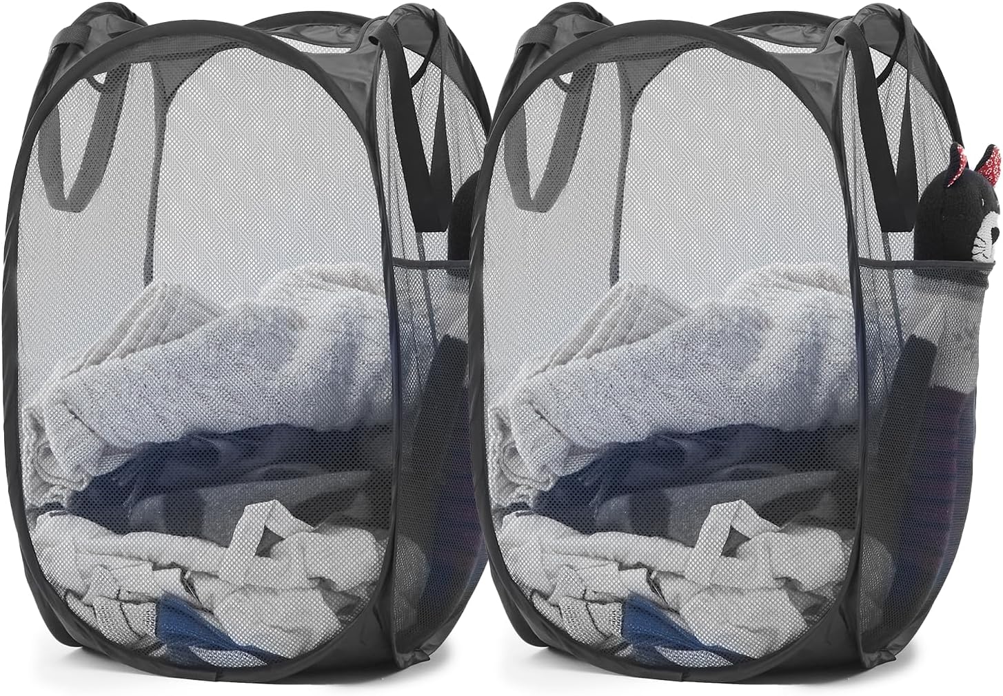 HYKE Upgraded 105L Collapsible Mesh Pop Up Laundry Hamper with Sturdy ...