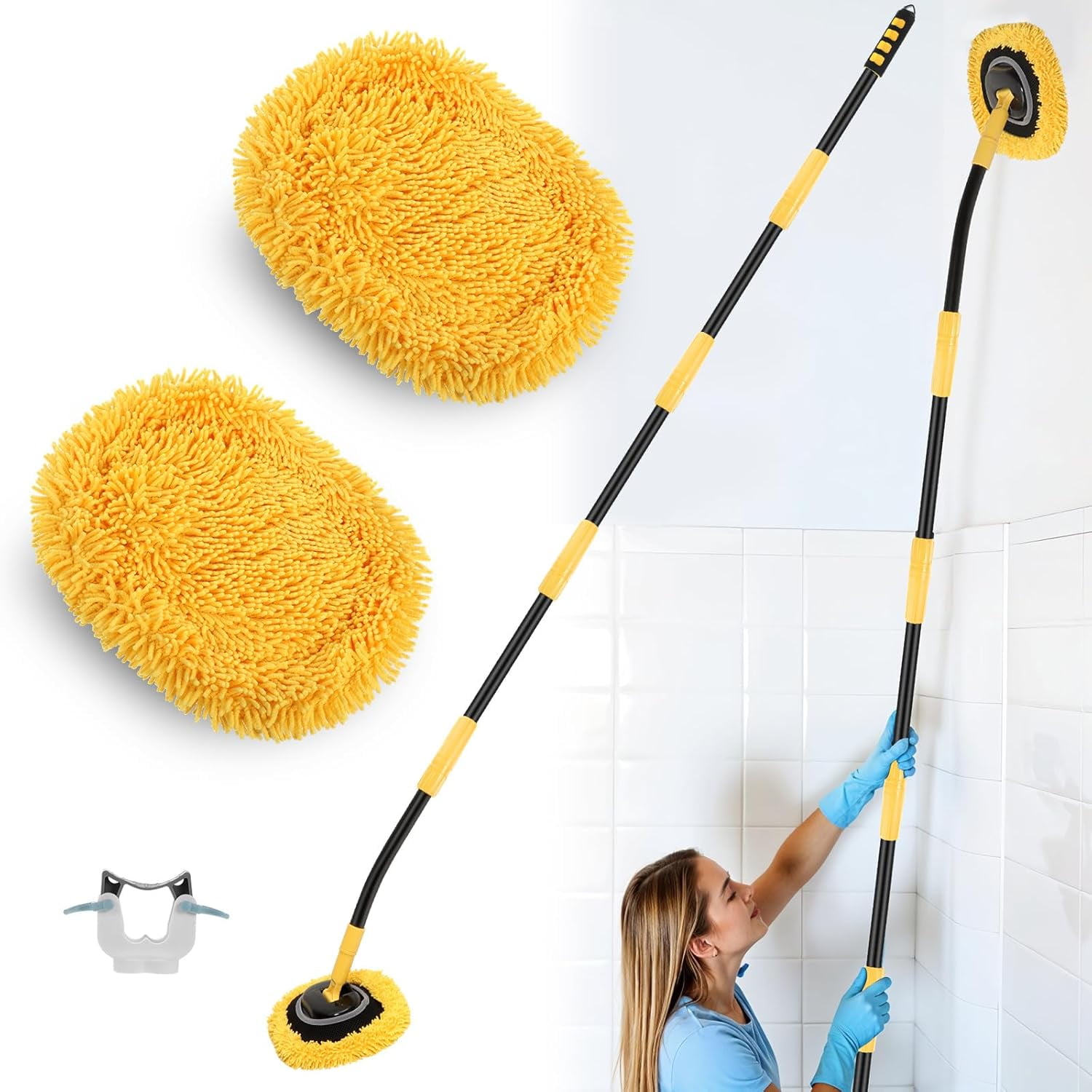 HYKE Wall Cleaner Mop,73”Wall Mop Cleaner with Long Handle,Ceiling Dust ...