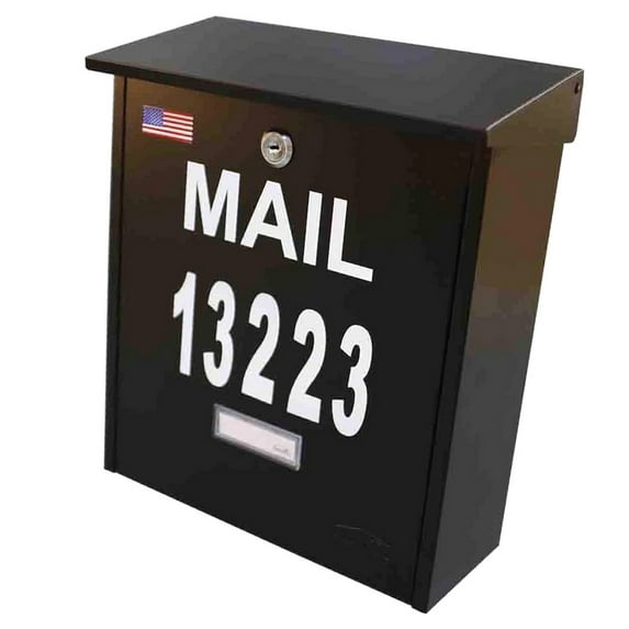 HYKE Wall Mount Mailbox Large House Numbers Mailbox Steel Vertical Drop ...