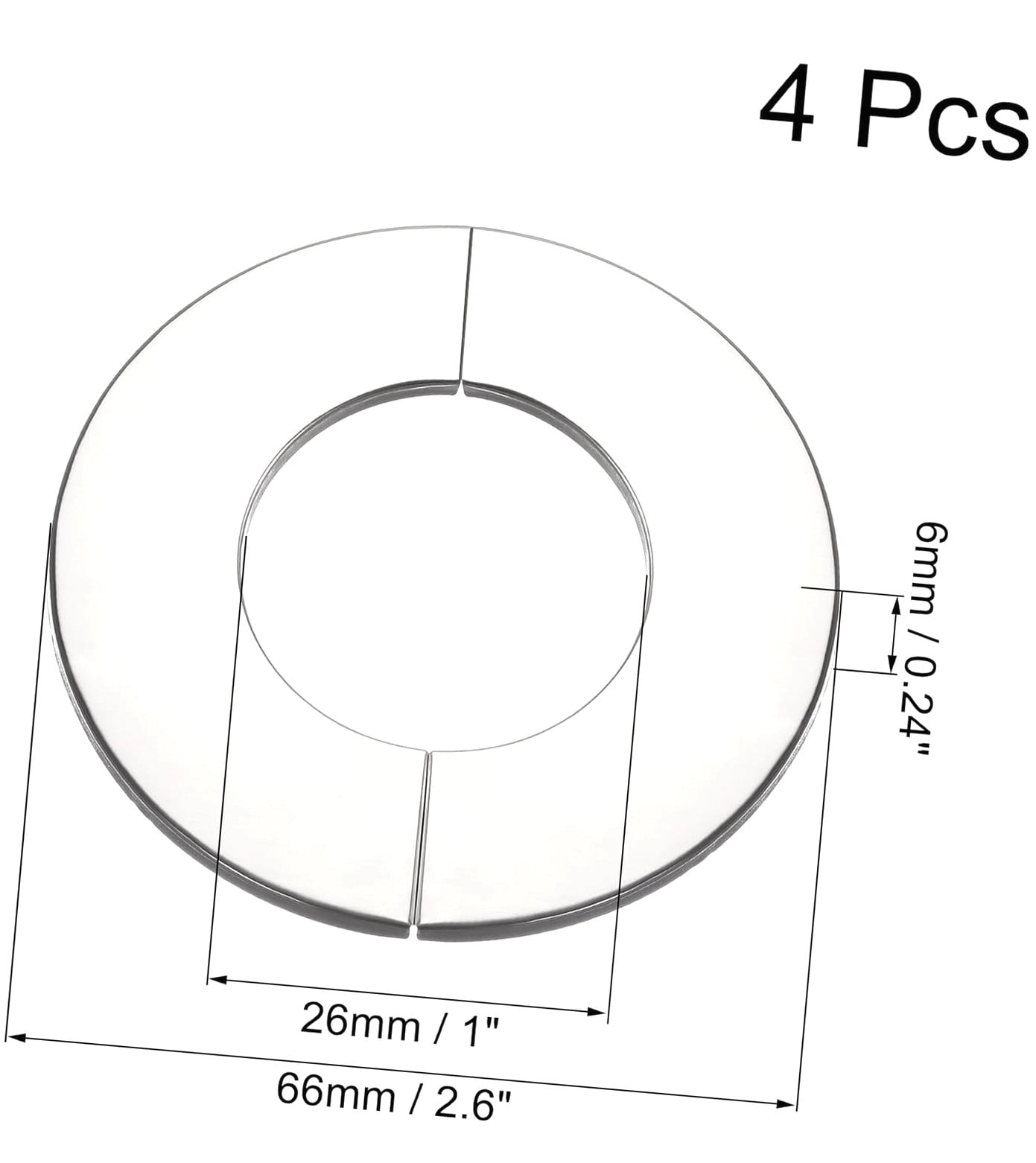 HYKE Wall Split Flange, Steel Round Escutcheon Plate for 50mm Diameter ...