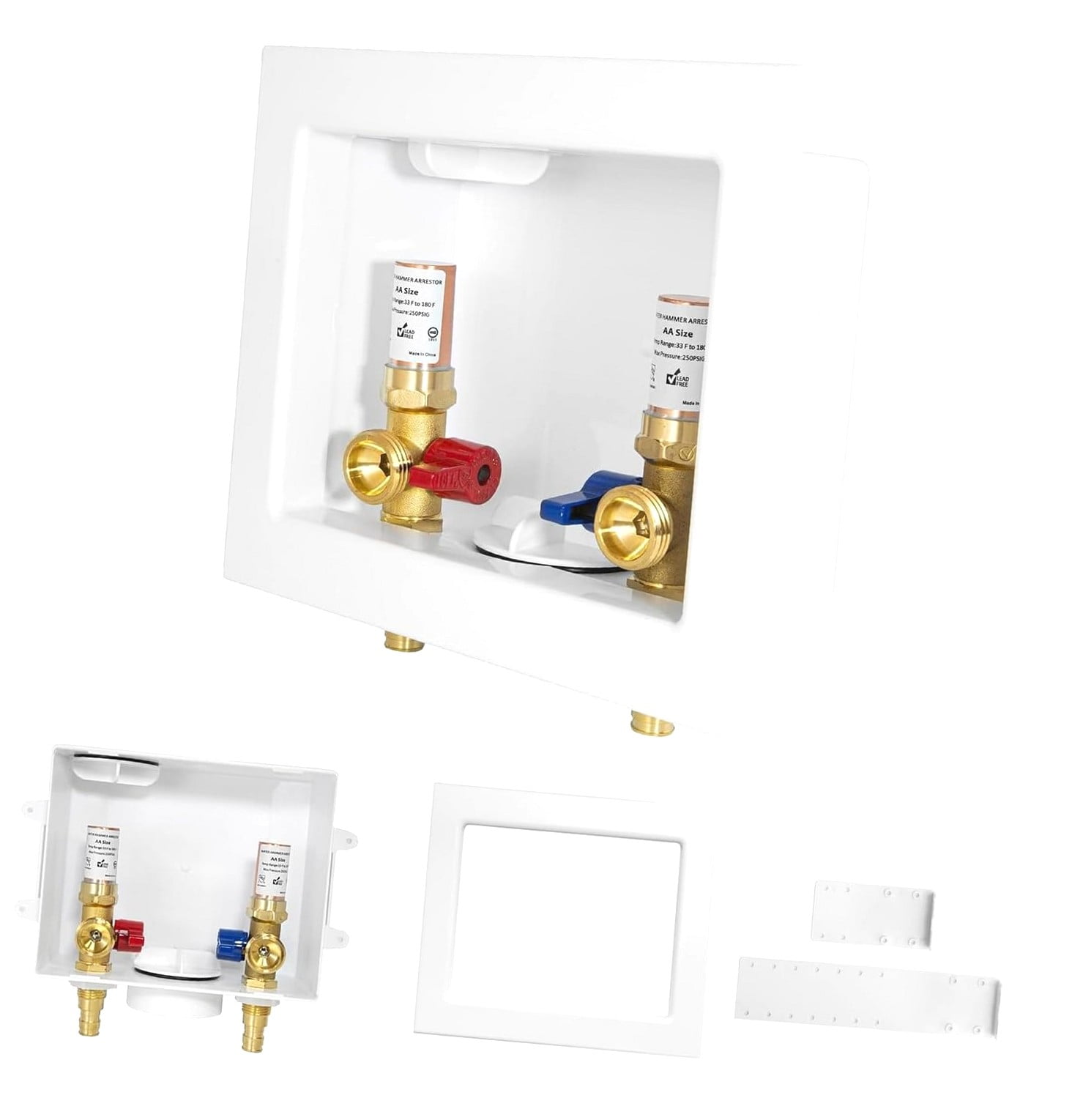 HYKE Washing Machine Outlet Box with Copper Water Arrestor, PEX Laundry ...