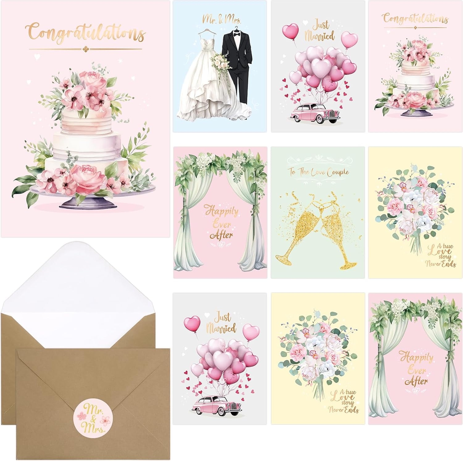 HYKE Wedding Cards for Bride and Groom Congratulation Engagement ...