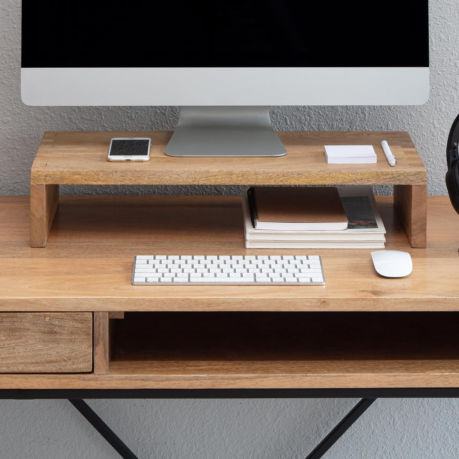 HYKE Wooden Monitor Stand - Monitor Riser, Perfect Monitor Stand for ...