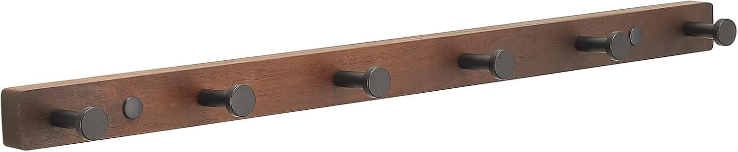 HYKE Wooden Wall Mounted Hangers, Natural Wooden Hooks with Multiple ...