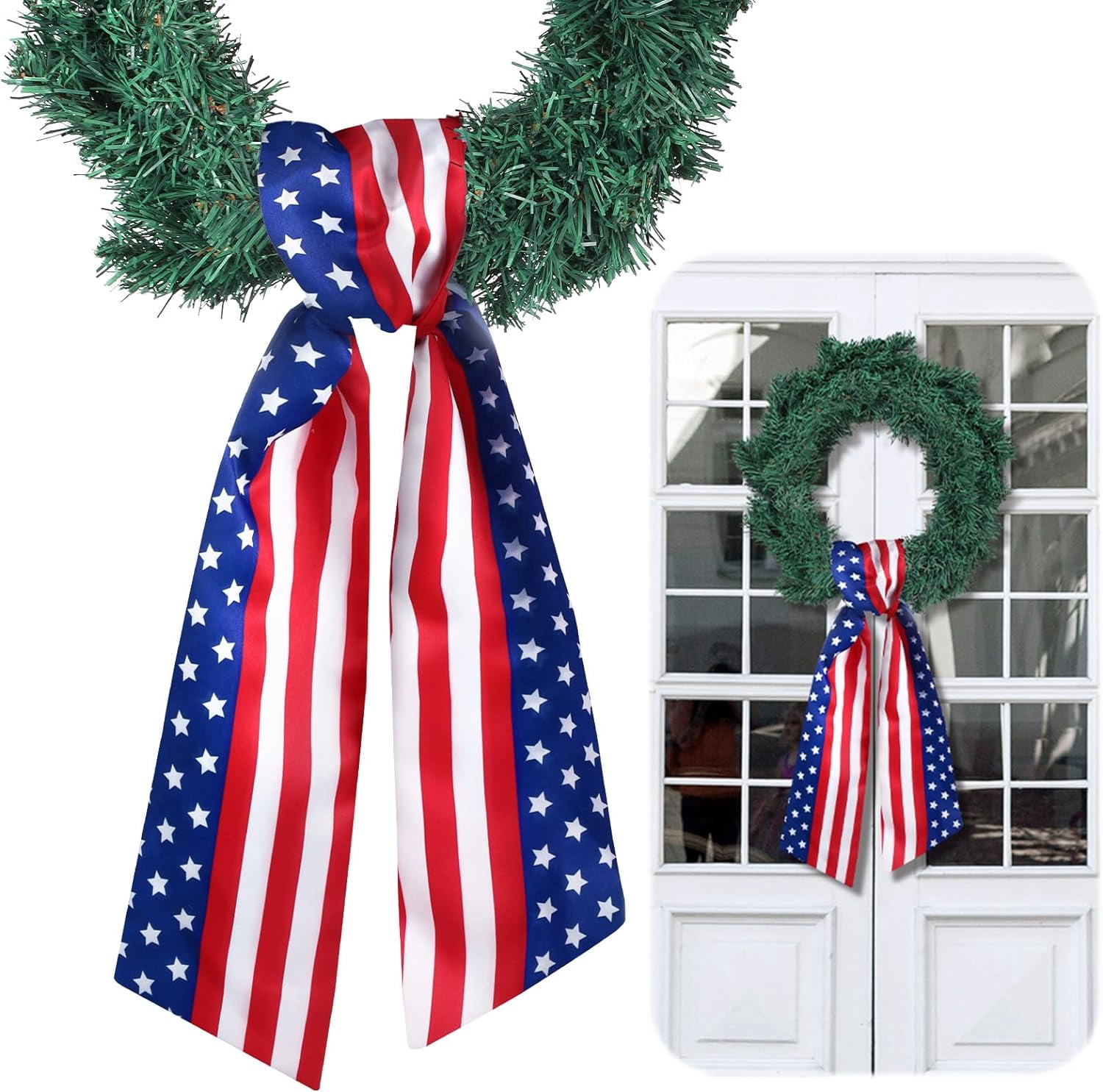 HYKE Wreath Sash for Front Door Wreath Satin Sash for Embroidery ...