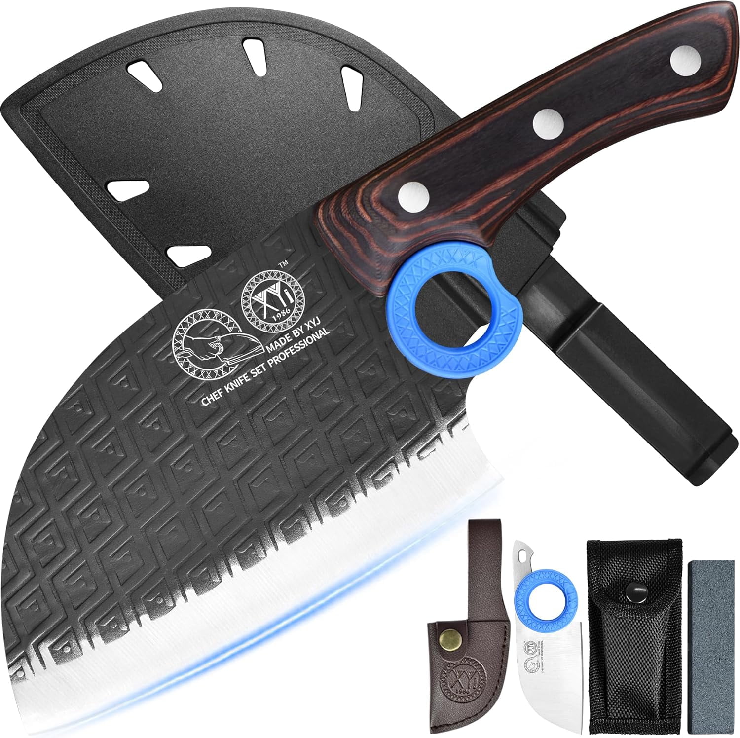 HYKE X Authentic Since 1986,Heavy Duty Large Meat Cleaver,Serbian Chef ...