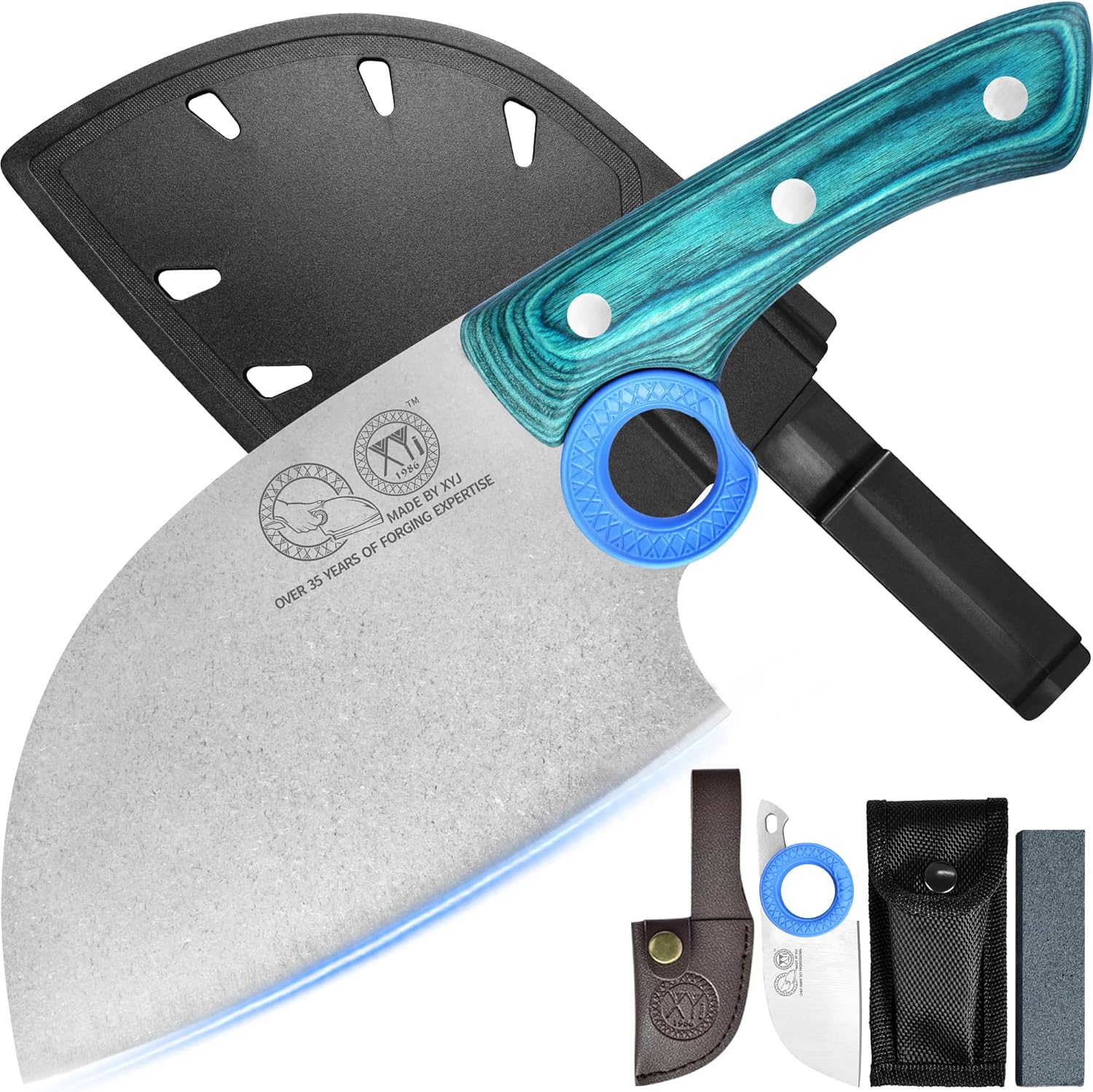 HYKE X Authentic Since 1986,Heavy Duty Large Meat Cleaver,Serbian Chef ...