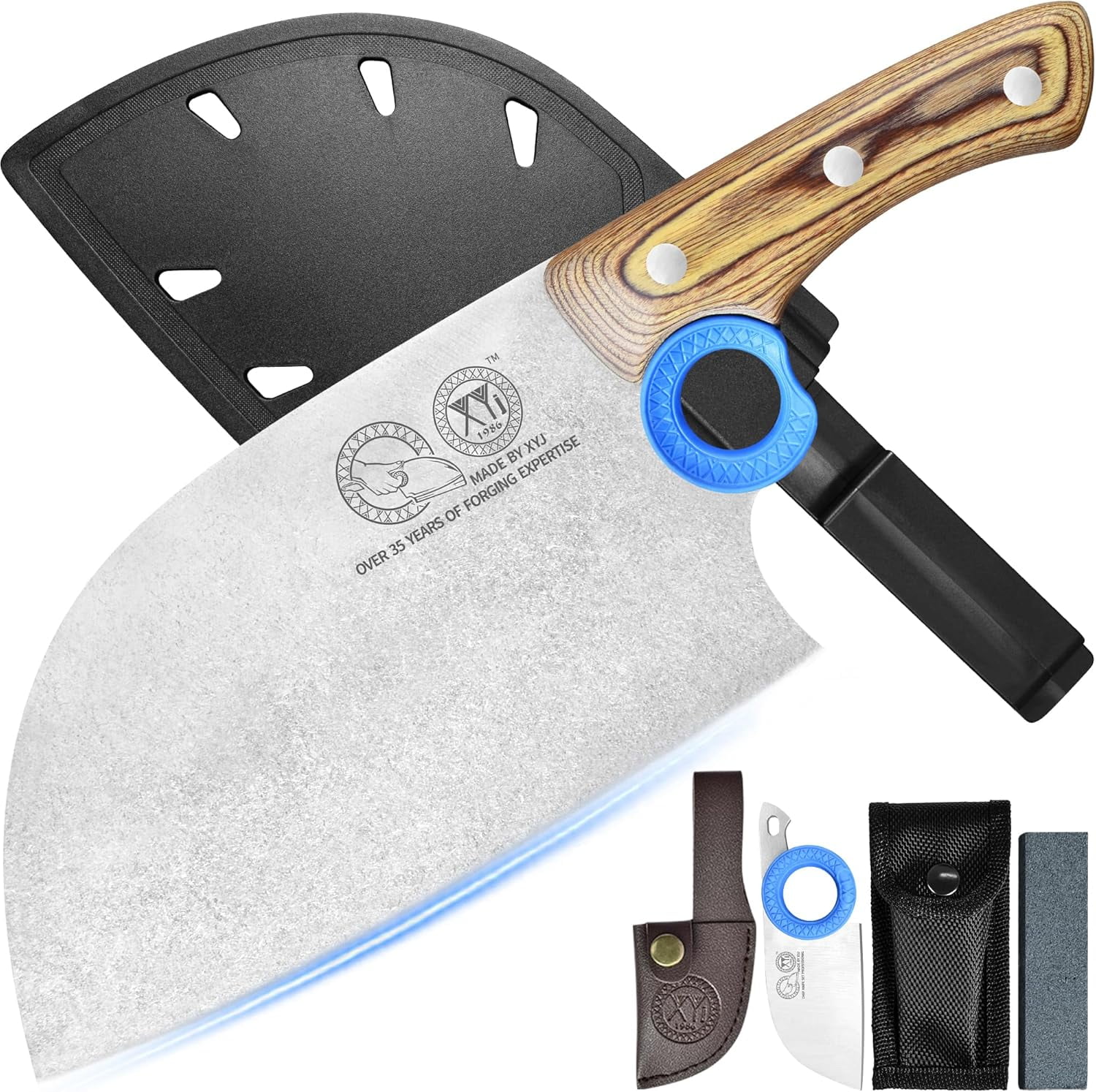 HYKE X Authentic Since 1986,Heavy Duty Large Meat Cleaver,Serbian Chef ...