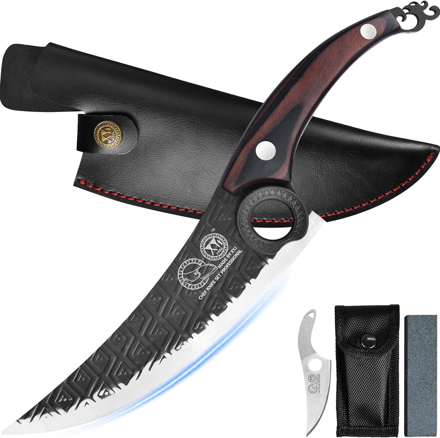 HYKE X FULL TANG 8 Inch Boning Knife With Sheath, Stainless Steel ...