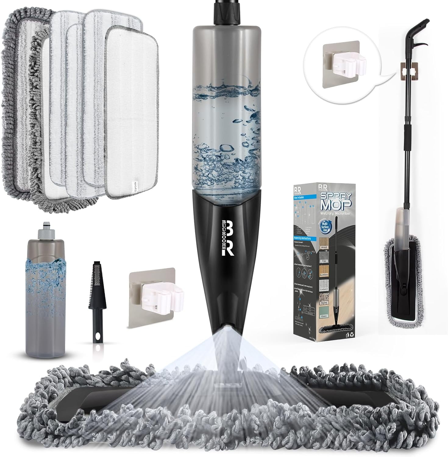 HYKE ber Floor Mop for Dry, Wet, Dust Cleaning - 360 D Set with 6 ...