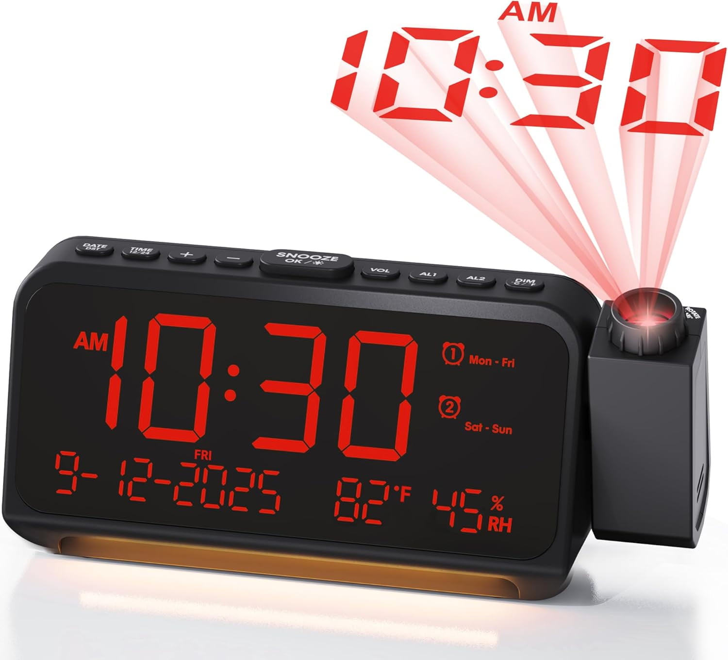 HYKE jection Alarm Clock for Bedroom Ceiling, 118 dB Loud for Heavy ...