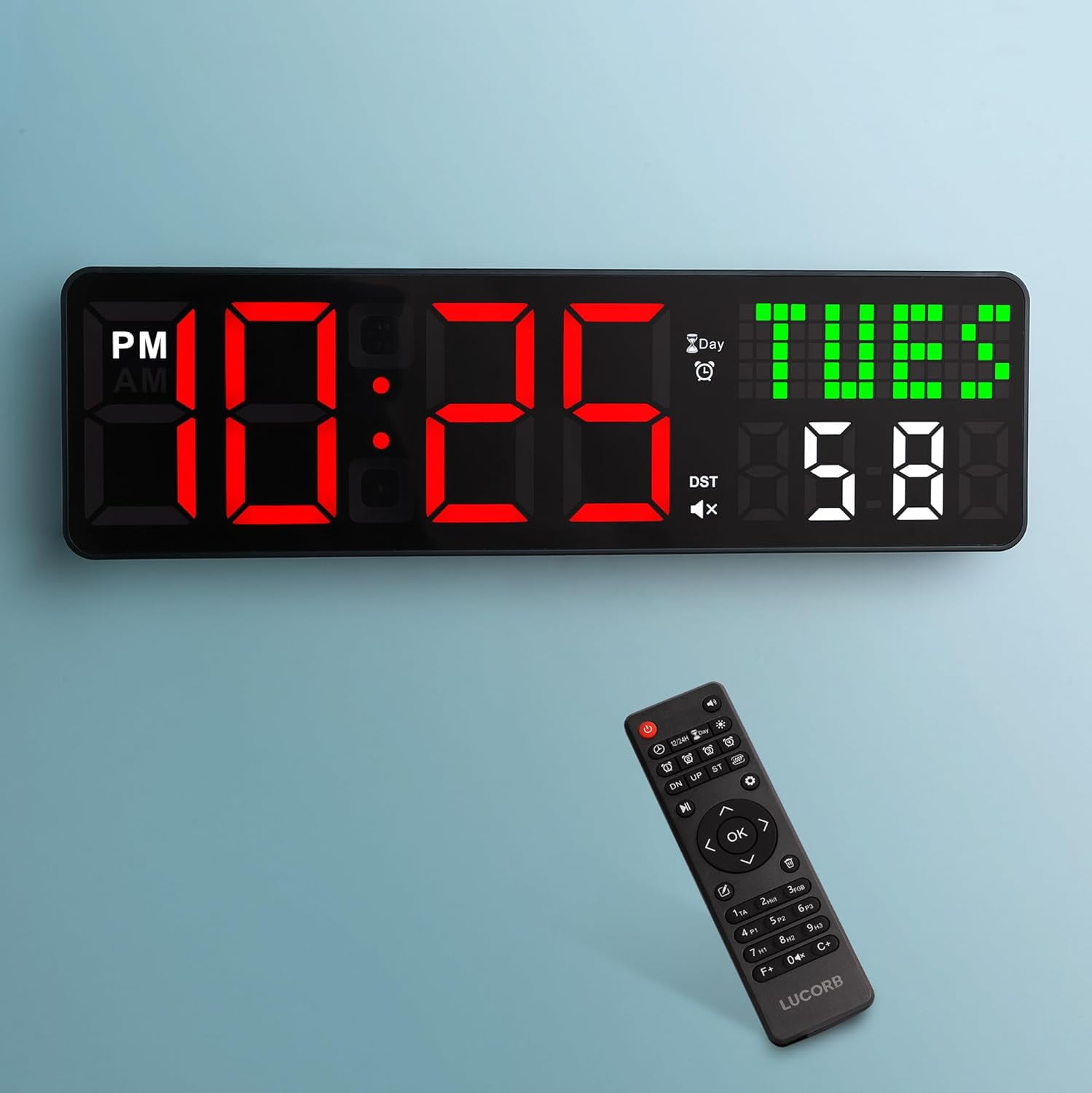 HYKE m Clock Timer Digital Wall Clock with Seconds, 5 Display Modes ...