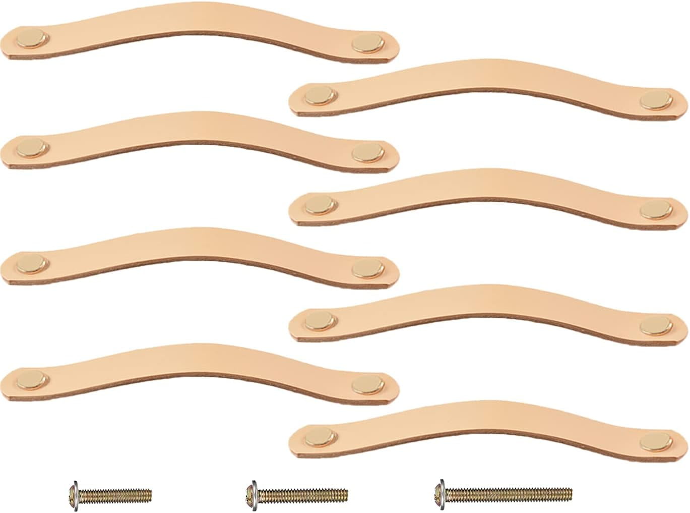 HYKE yusheng 8 Pack 200mm Lengthened Soft Genuine Leather Drawer Pulls Handle,Wardrobe Cabinets ...