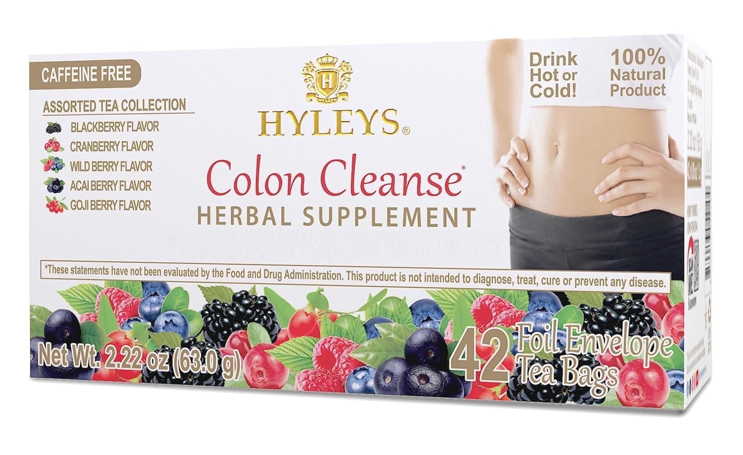 Hyleys Colon Cleanse Herbal Detox Tea Digestive Support 42 Tea Bags ...