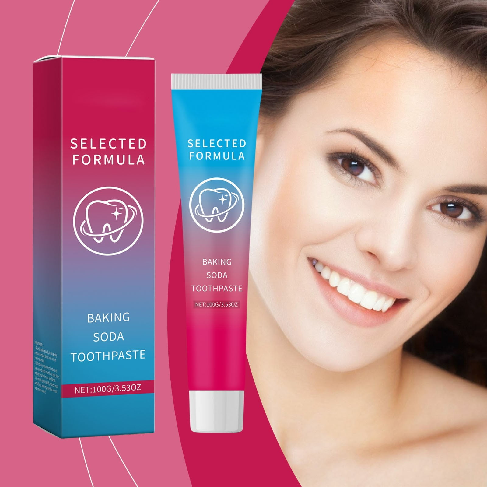 HYLLai Baking Soda Brightening Toothpaste, Stain-Removing Formula for ...