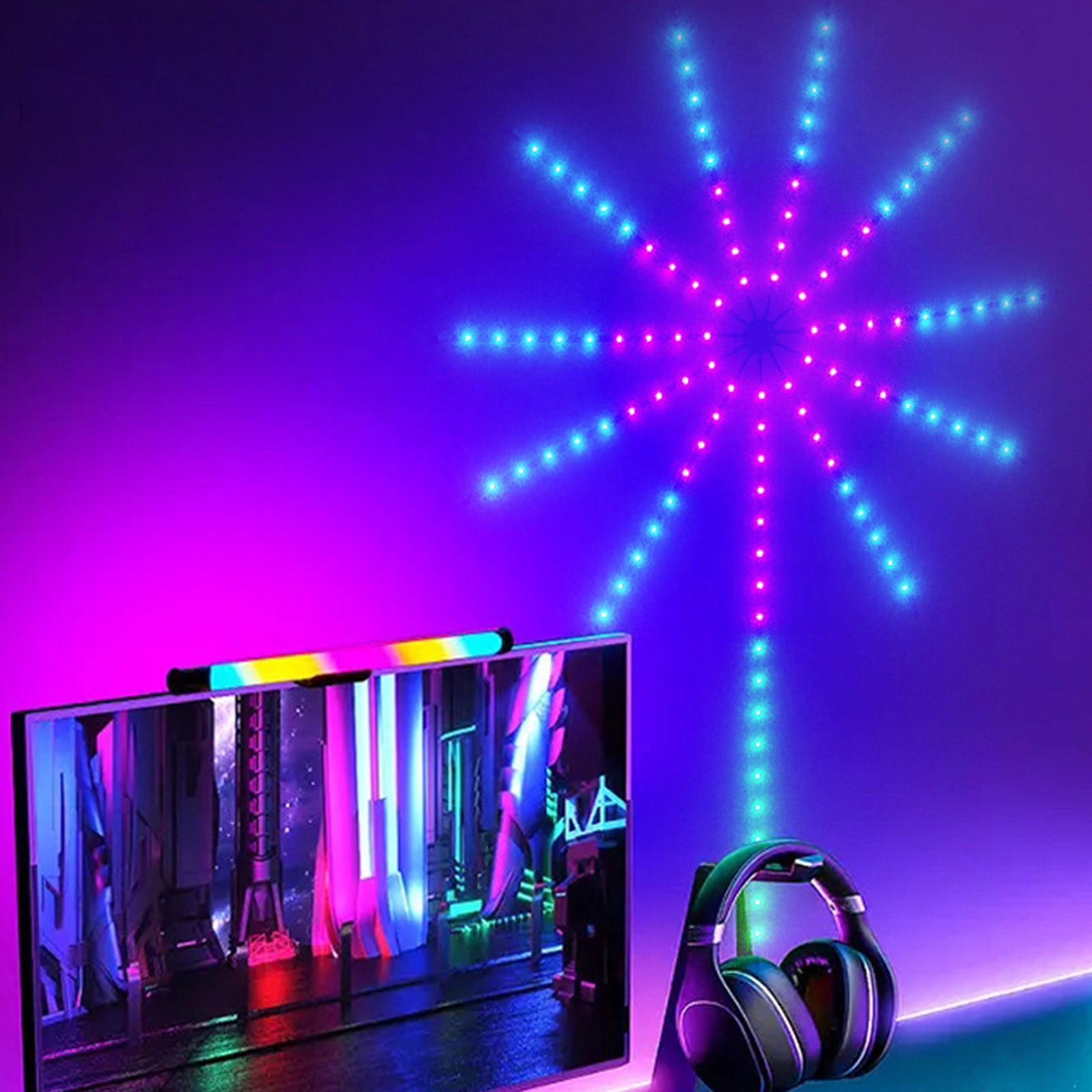 HYLLai Bluetooth Smart Fireworks LED Light, LED Sparkler Fireworks ...