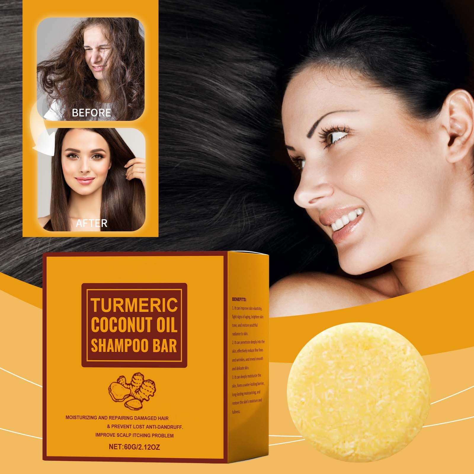 HYLLai Herbal Turmeric Shampoo Bar, Scalp Nourishment, Hair ...