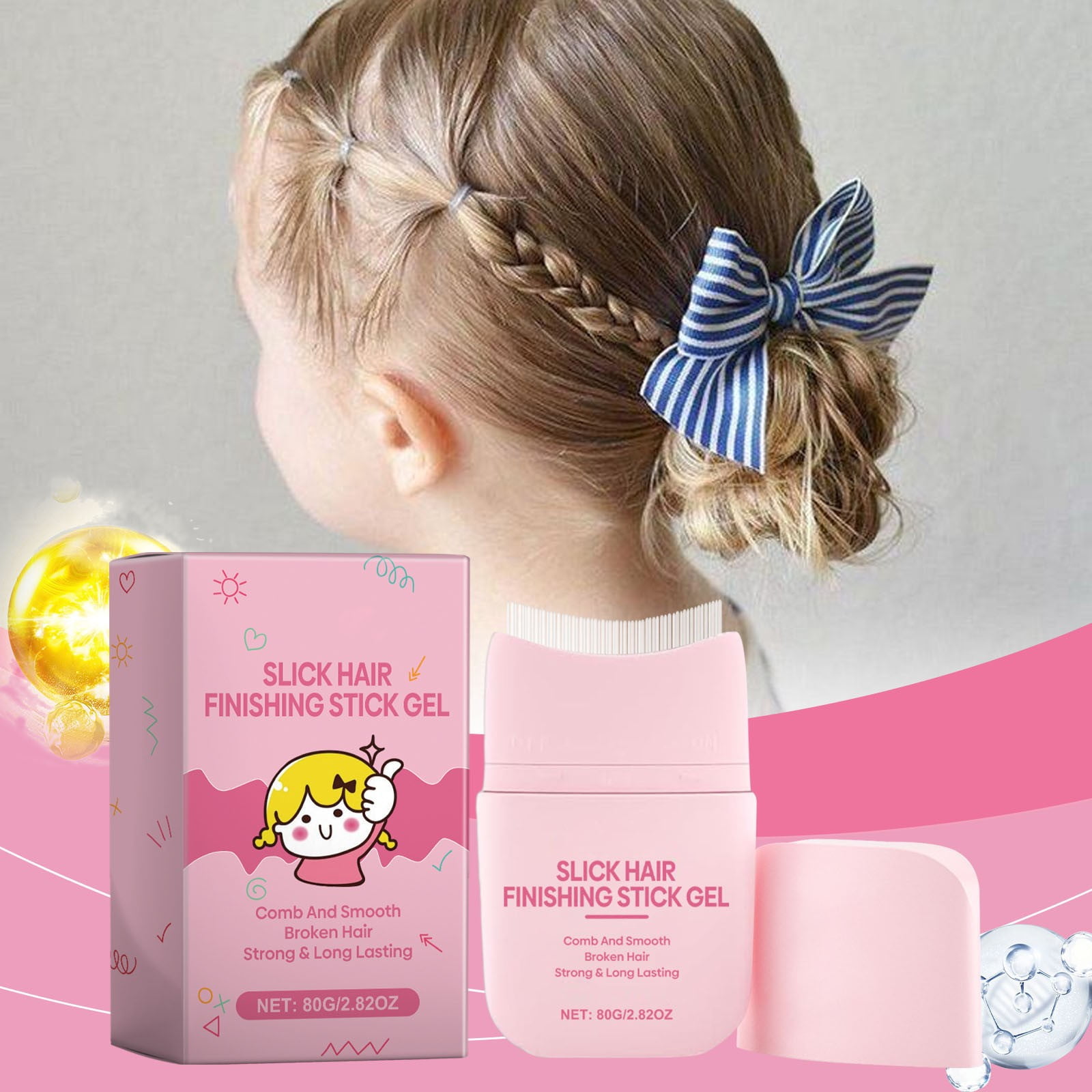 HYLLai Kids Hair Styling Cream – 80g Frizz Control & Shaping Balm for ...