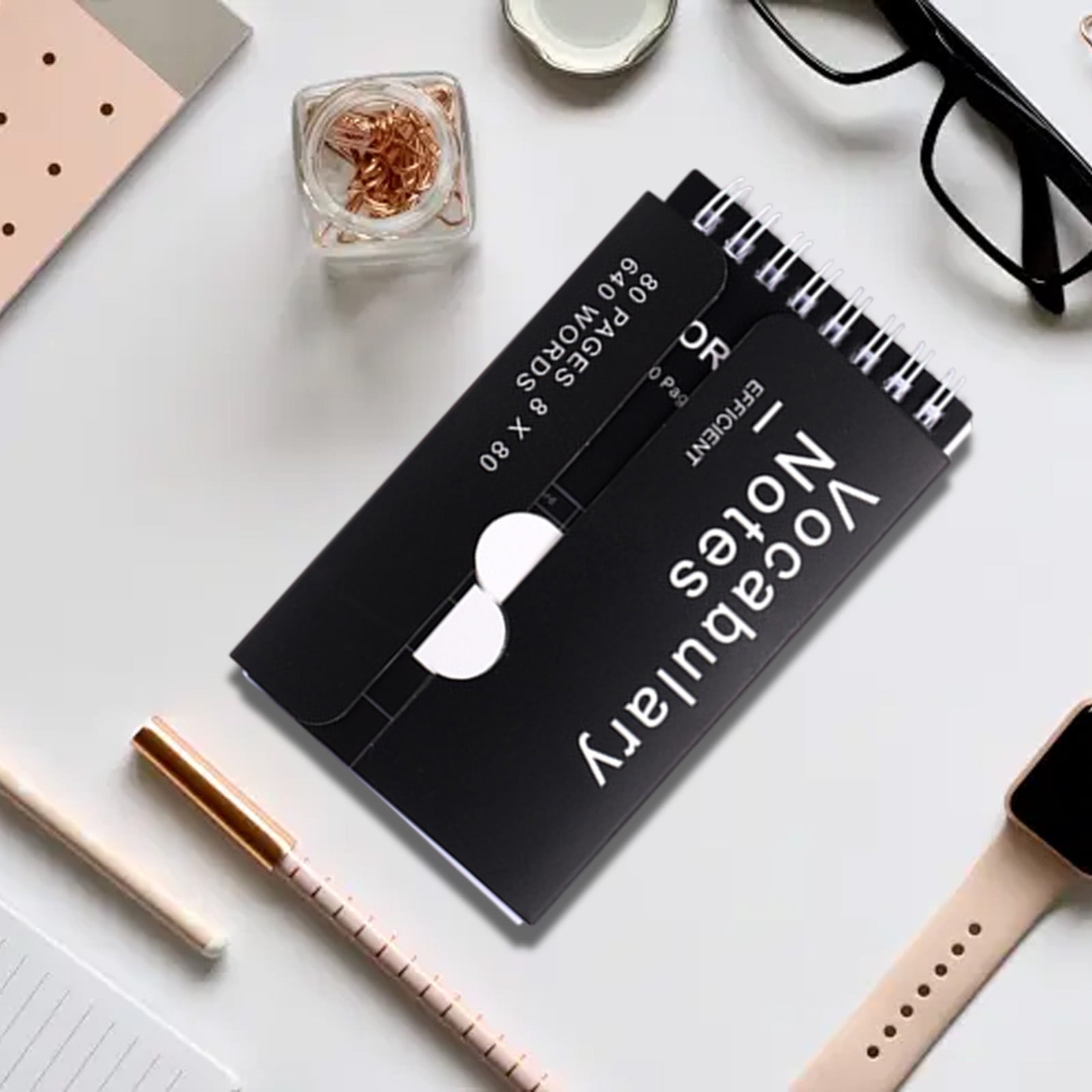 HYLLai Mini Pocket Word Book, 80 Sheets Vocabulary Notebook with Ring ...