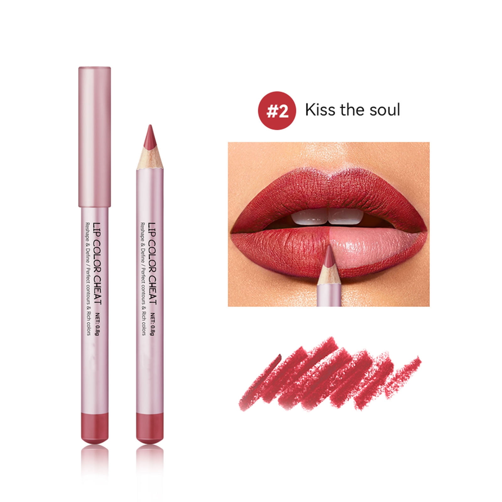 HYLLai Mini Wooden Lip Liner, Retractable, Waterproof, Nude Shades ...