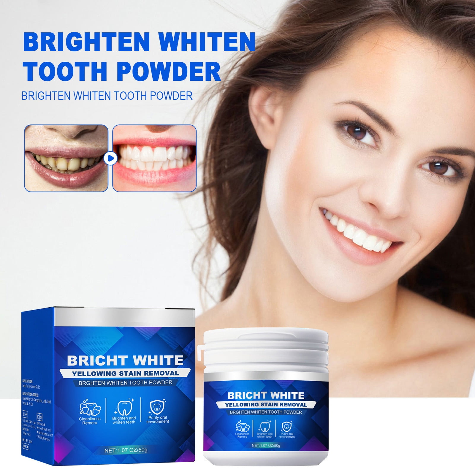 HYLLai Natural Teeth Whitening Powder – Gentle Stain Remover & Oral ...